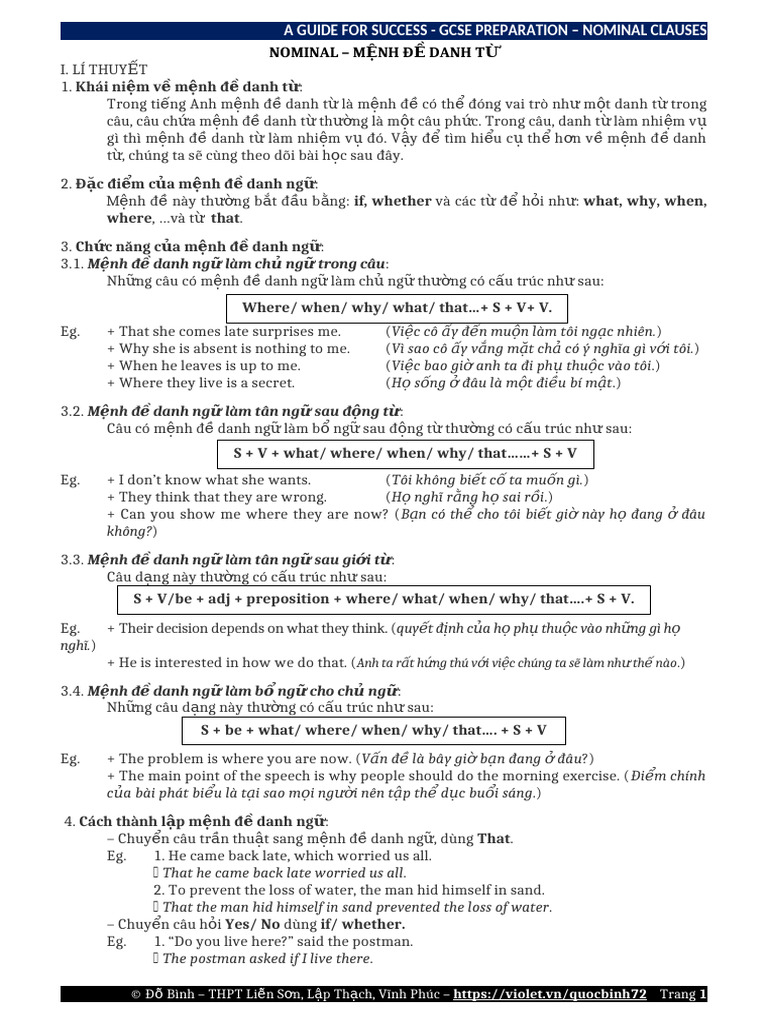 Nominal Clauses | PDF