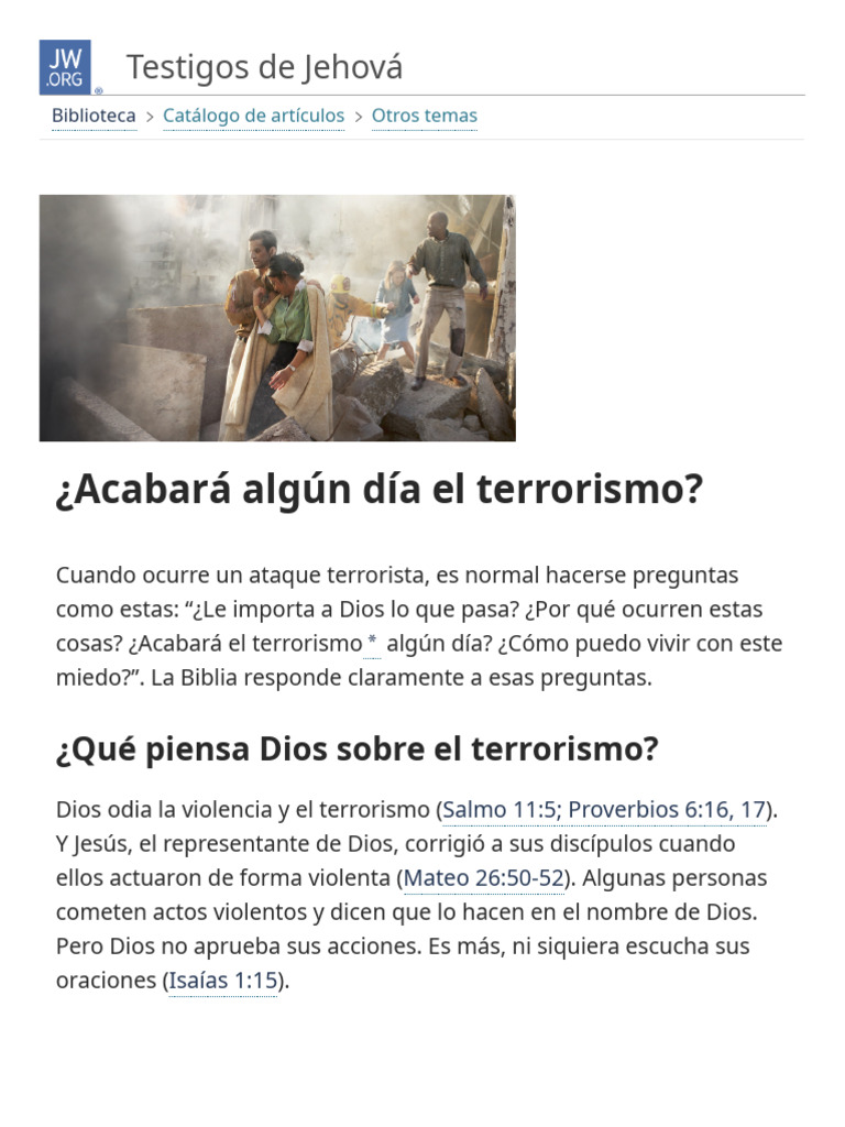 ¿Acabará Algún Día El Terrorismo - La Biblia Explica Cuál Es La Raíz ...