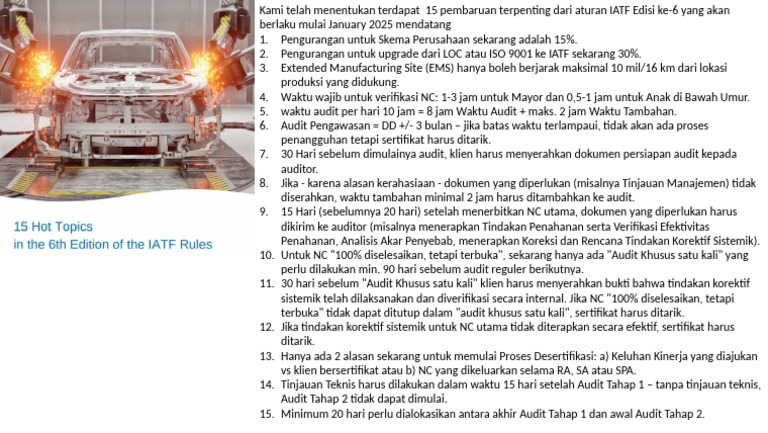Issue IATf 6th rule - 2024 | PDF