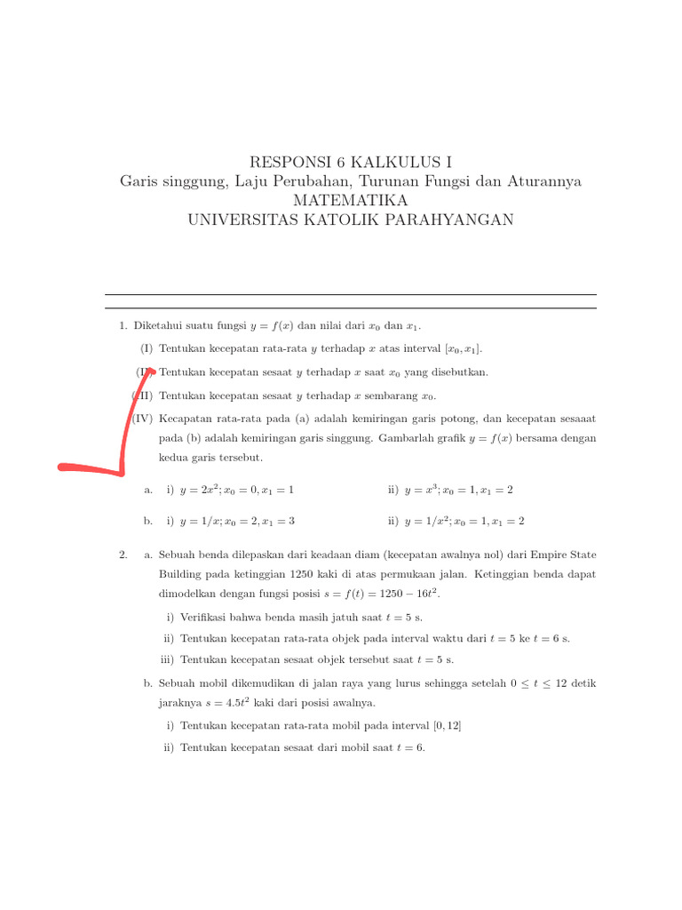 Responsi 6 Kalkulus I | PDF