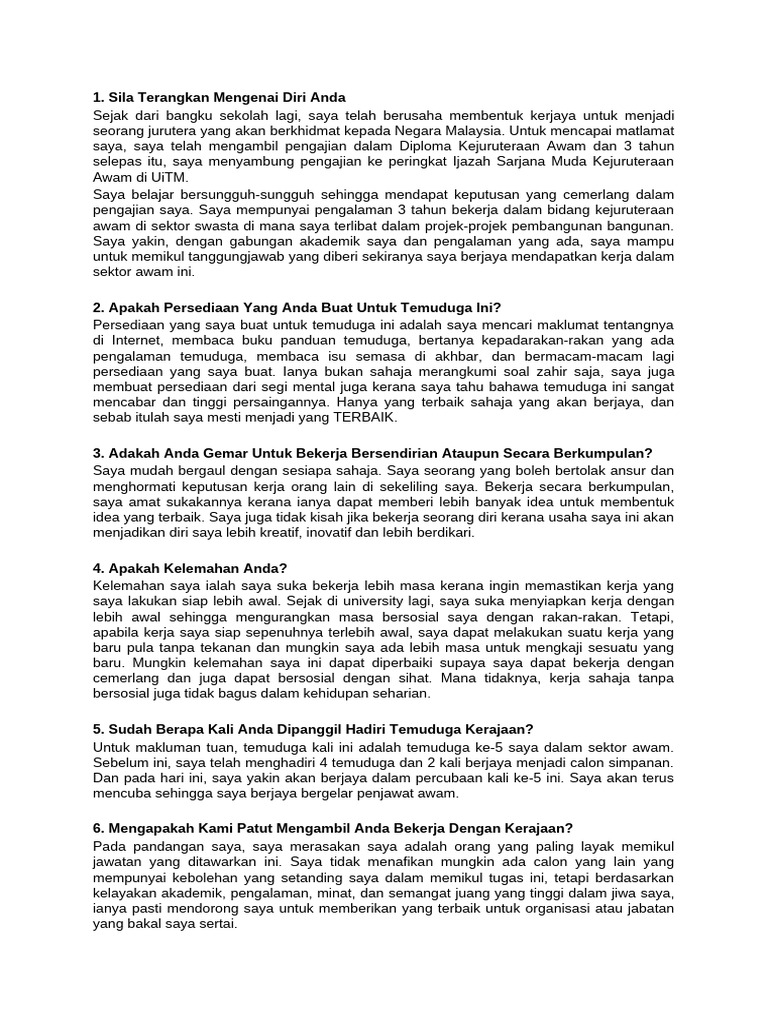 Soalan Temuduga | PDF