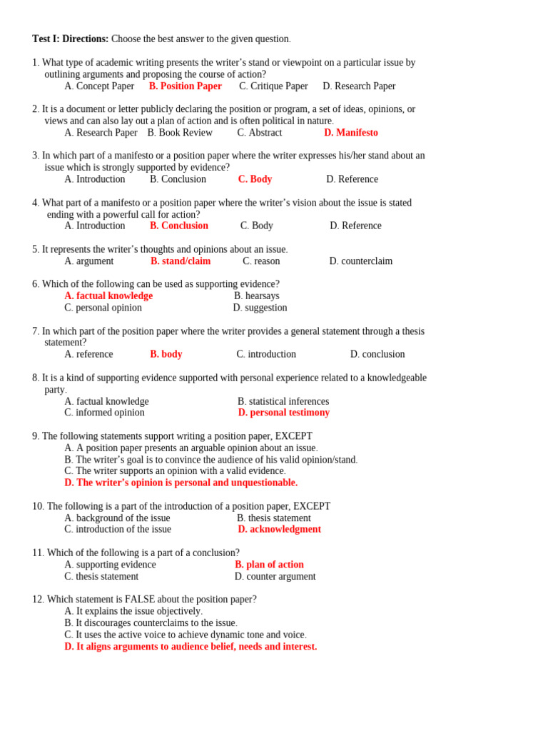 EAPP 2nd Quarter Summative With Answer Key | PDF