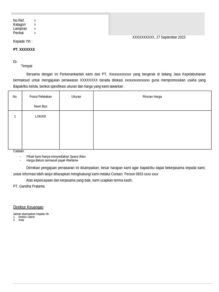 Form Penawaran | PDF