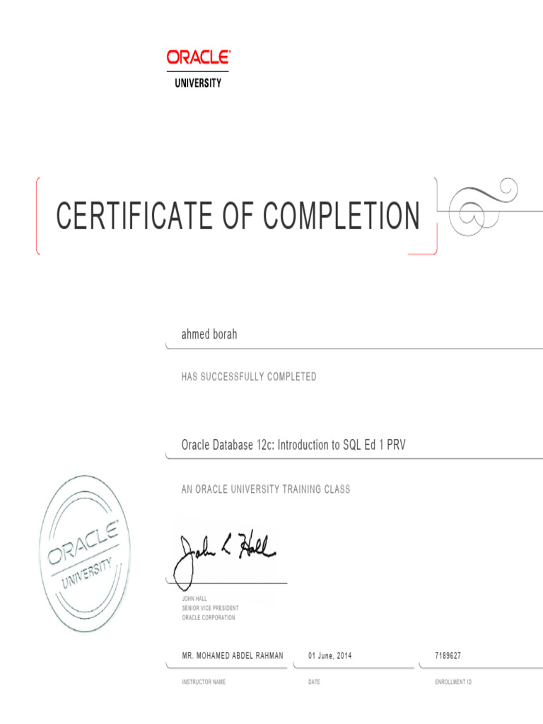 Oracle Database 12c Introduction To SQL Ed 1 PRV | PDF