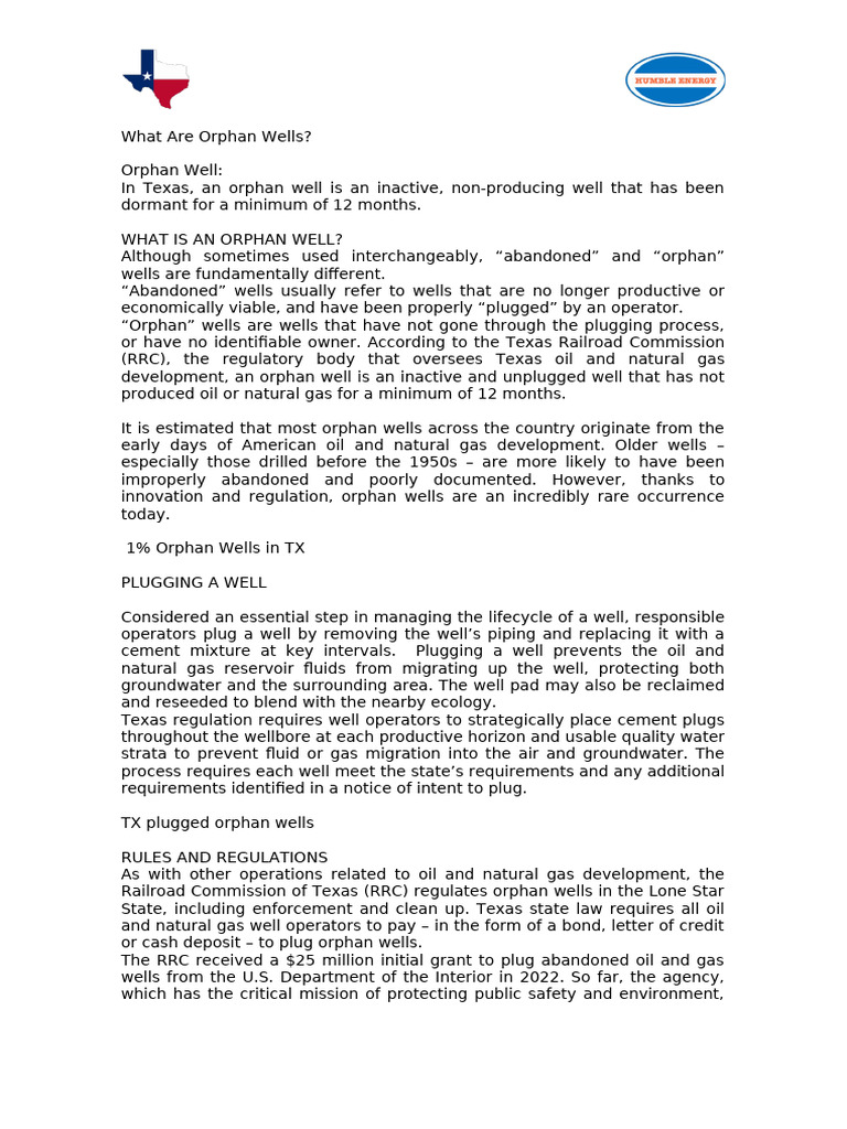 What Are Orphan Wells | PDF