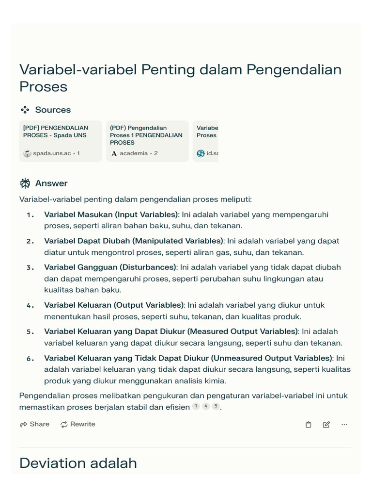 Variabel-Variabel Penting Dalam Pengendalian Pros | PDF