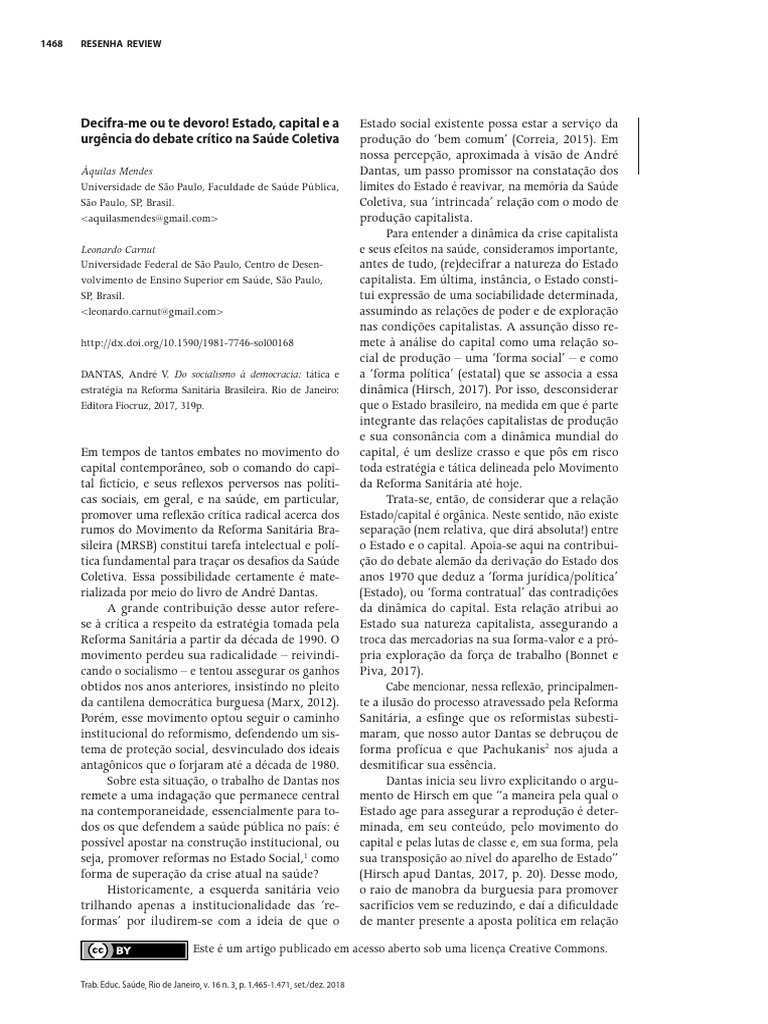 Res. - Decifra-Me Ou Te Devoro - Mendes e Carnut | PDF