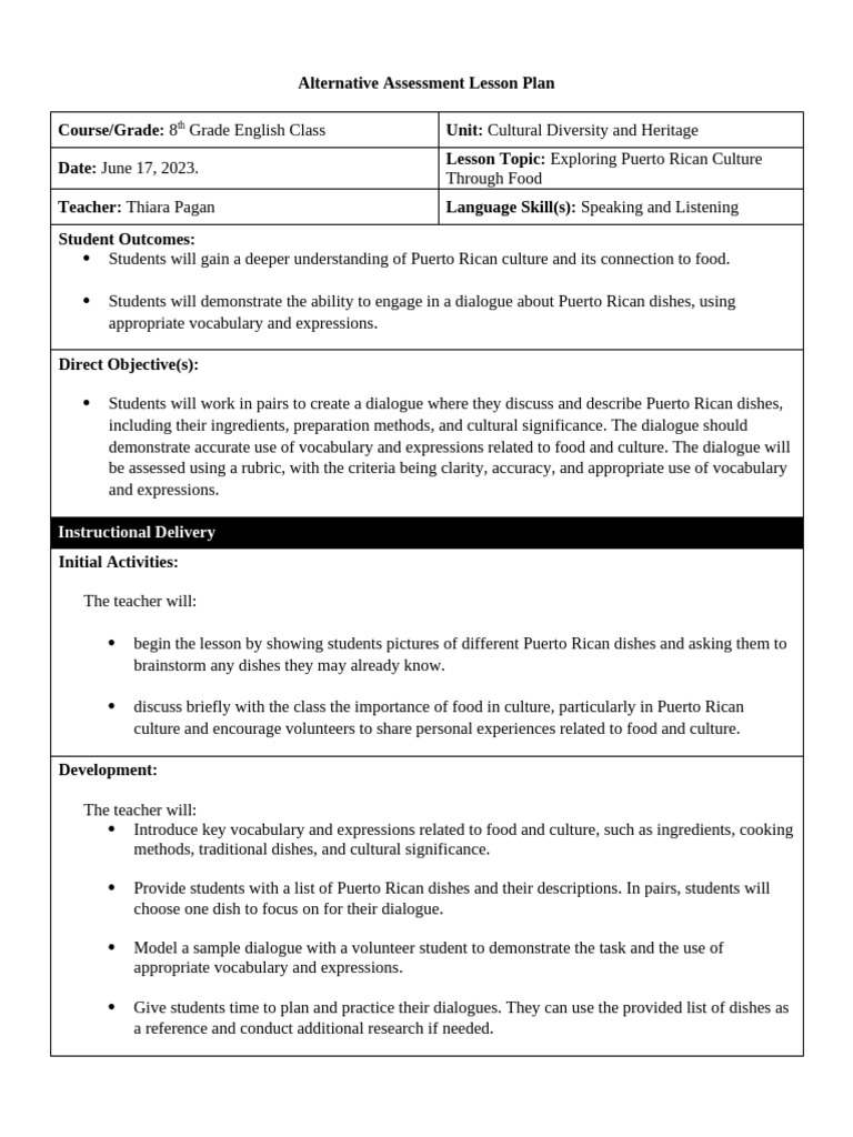 Thiara Pagan ESL 640 PH01 Lebron LP - Alternative Assessment | PDF