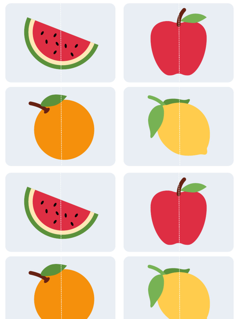 Fruit Match Flashcards | PDF