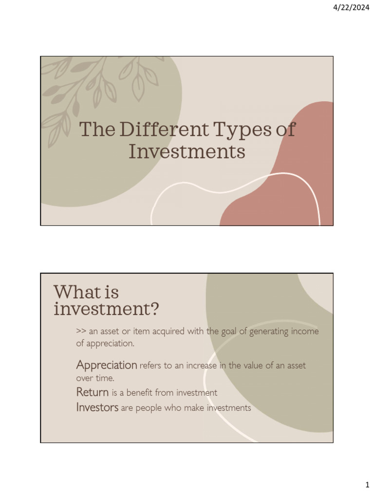 15 Types of Investments | PDF