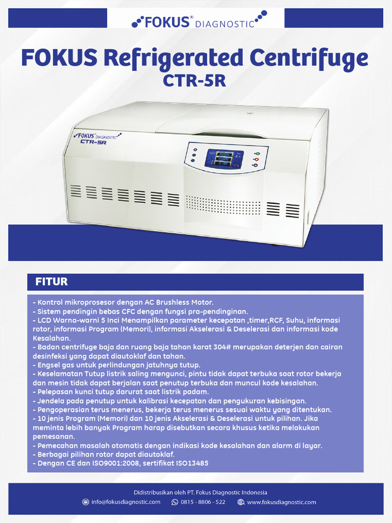 Fokus Refrigerated Centrifuge CTR-5R Swing Rotors Adapter 2 - 800ml ...