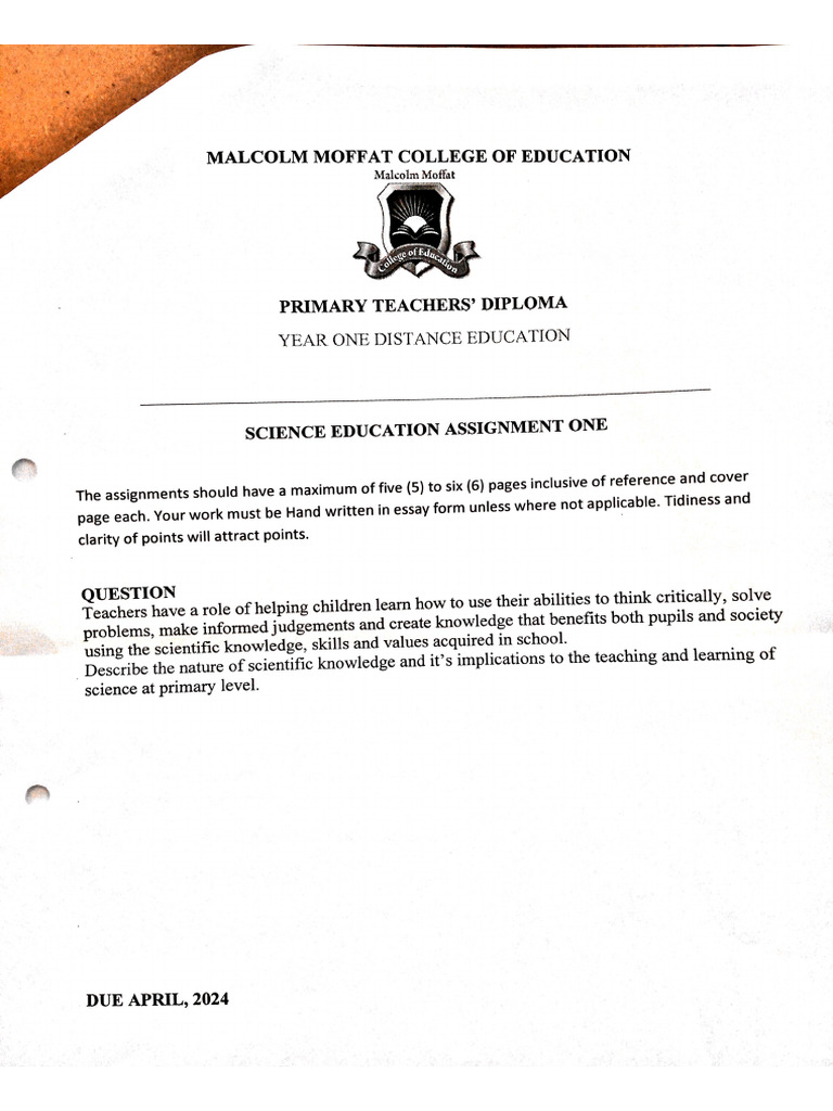 Primary Science Assignments | PDF