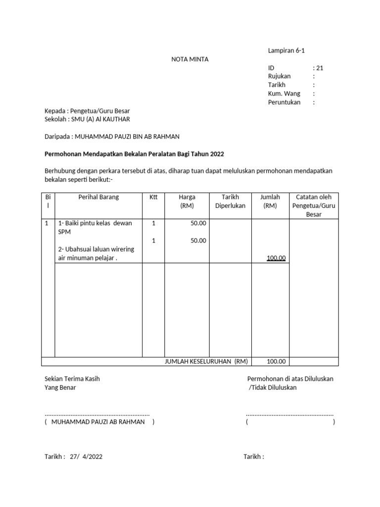 Tuntutan Bil Telefon DLL | PDF