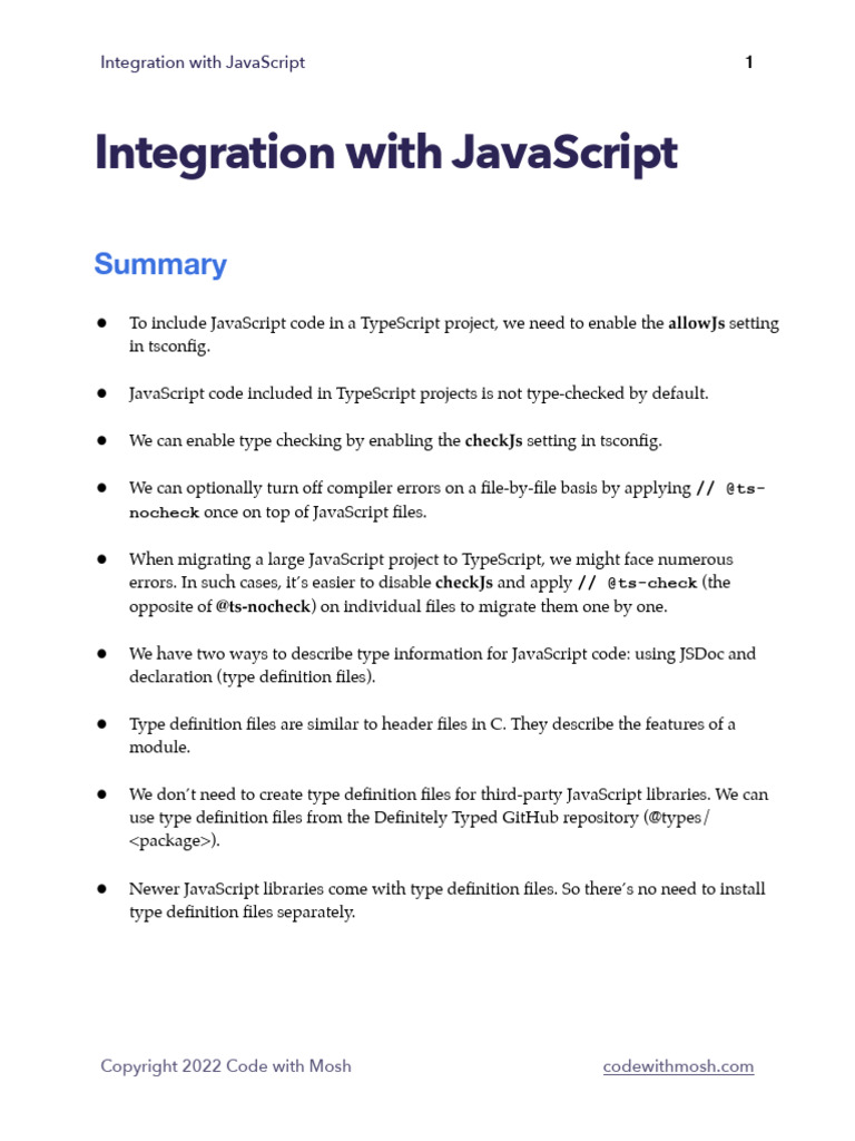 9 - Integration With JavaScript | PDF