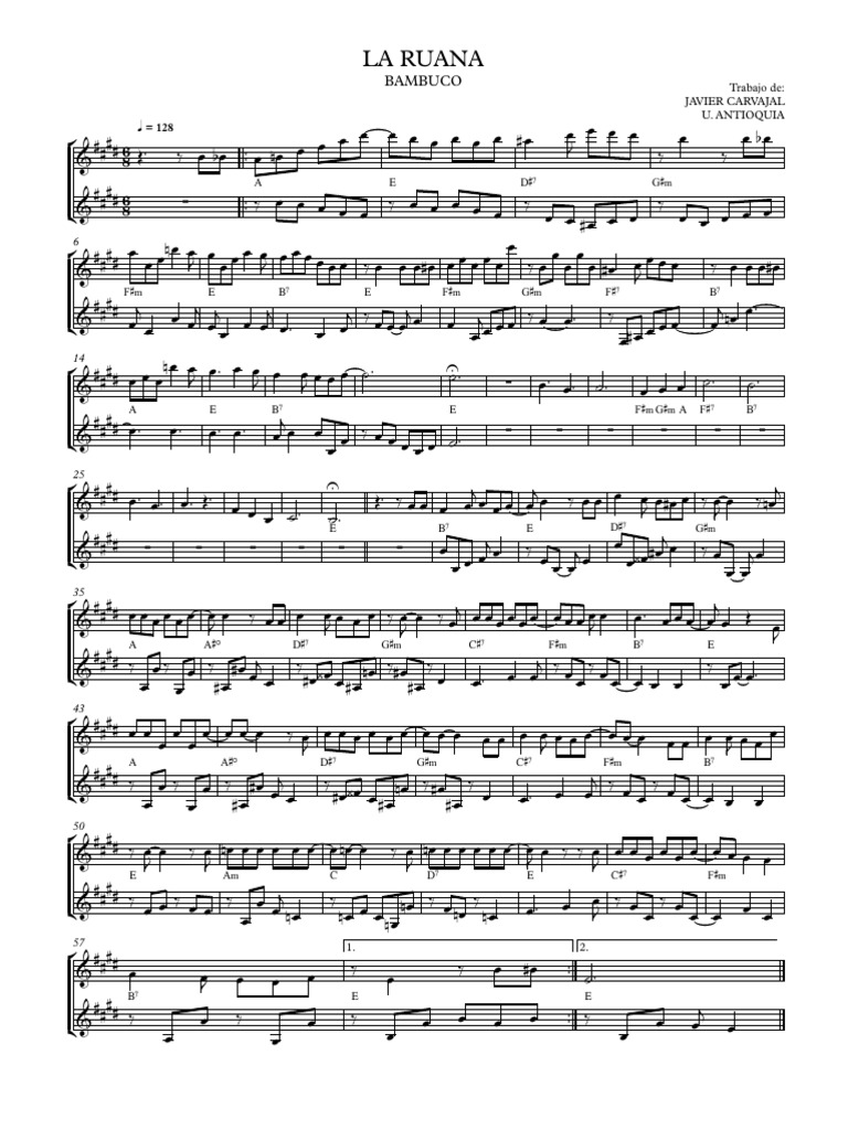 LA RUANA FINAL - Partitura Completa | PDF