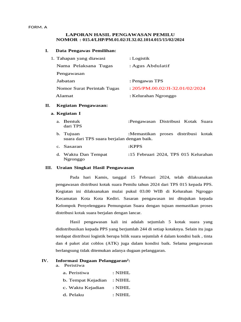 AGUS ABDULATIF - TPS 15 (15 Feb) | PDF