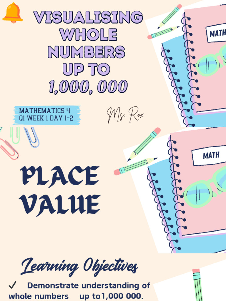4Q1WK1 Visualizing Whole Numbers Up To 1M | PDF | Mathematical Notation ...