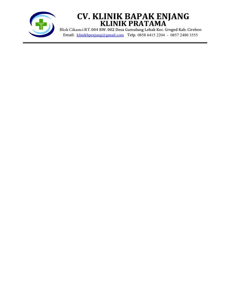 KOP Klinik Bapak Enjang | PDF