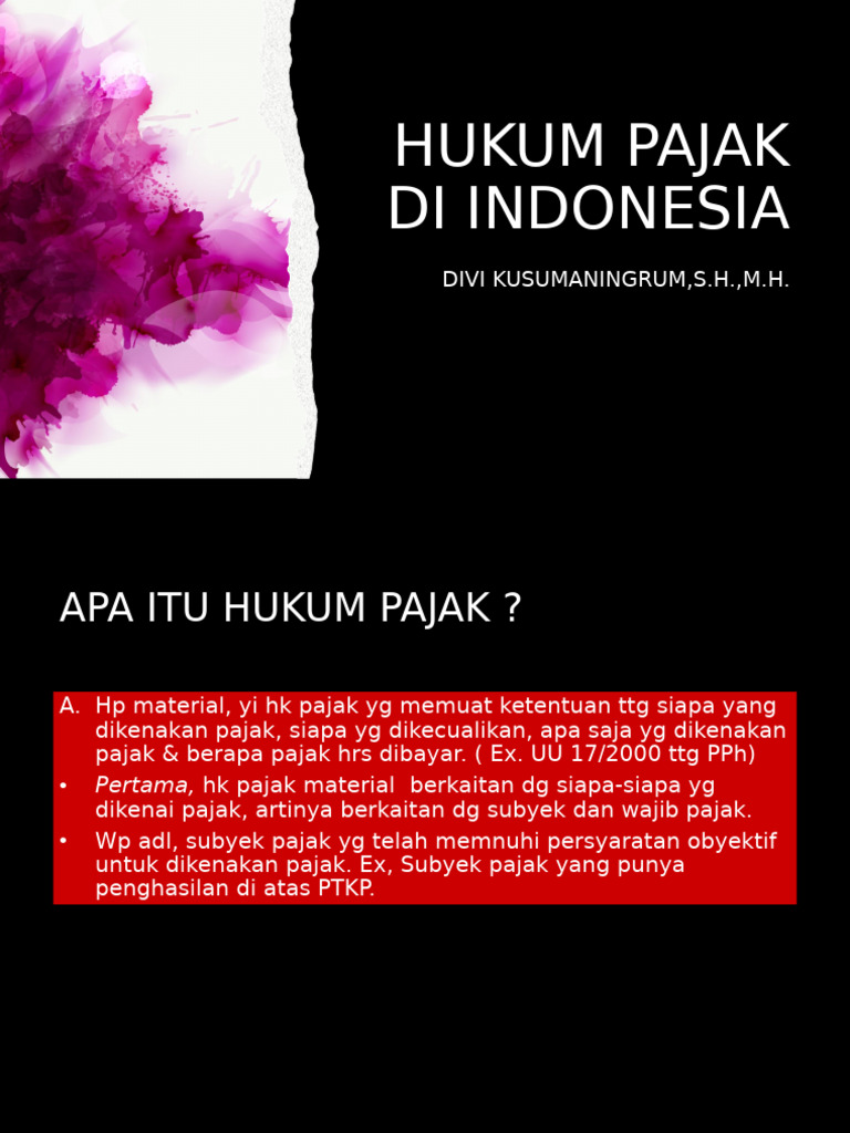 Hukum Pajak Di Indonesia | PDF