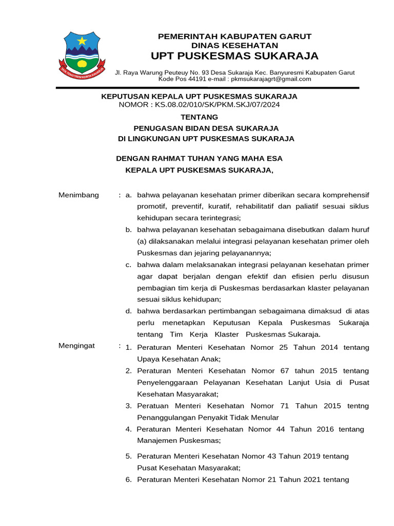 Sk Bidan Desa 2024 Pdf