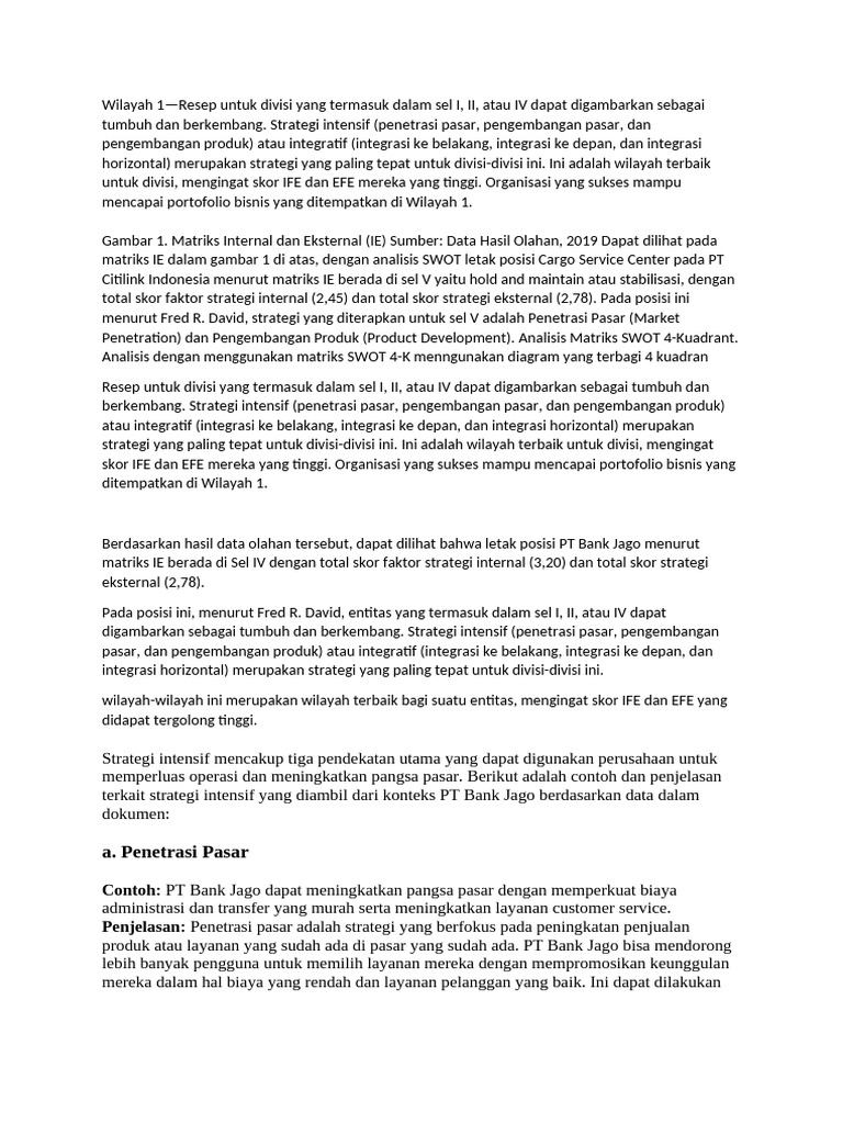 Coretan Strategic Ie Matrix | PDF