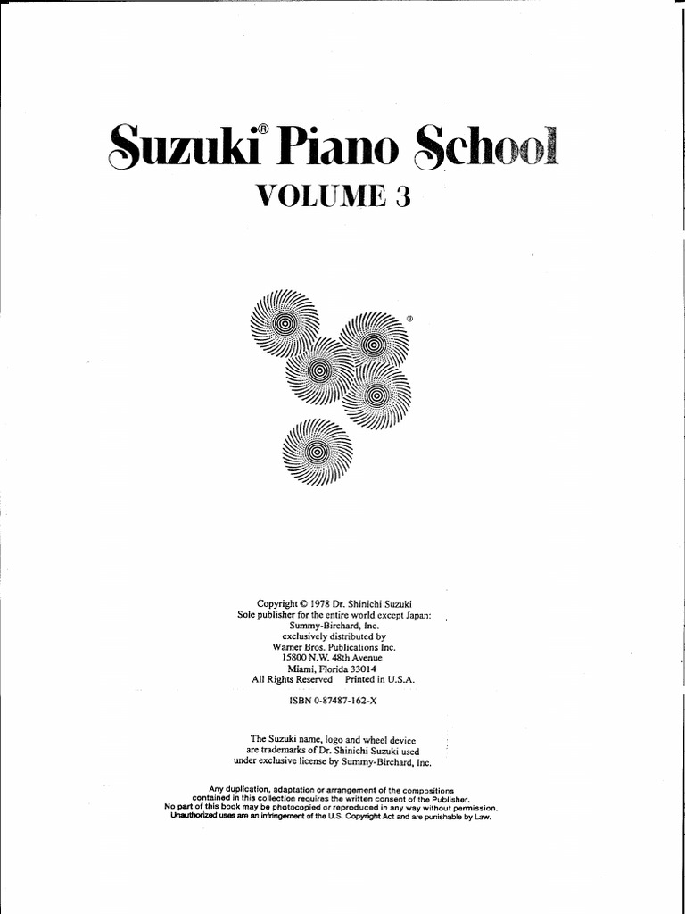 Suzuki Piano School Volume 3 | PDF