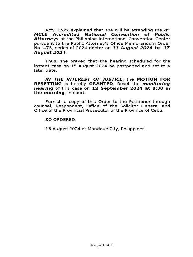 Order 1 Sample | PDF