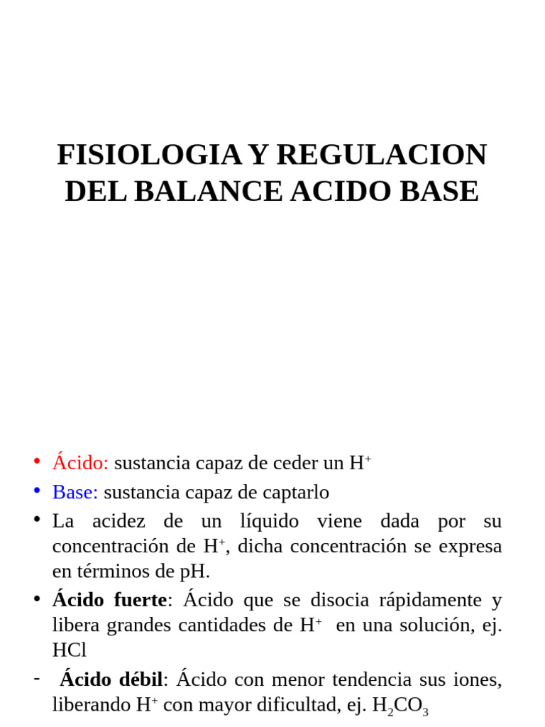Fisiologia y Regulacion Del Balance Acido Base | PDF | Solución tampón ...