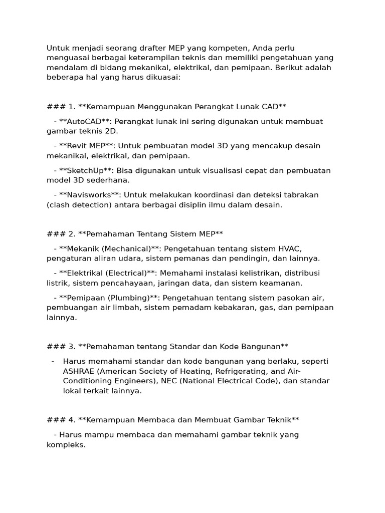 Untuk Menjadi Drafter Mep | PDF