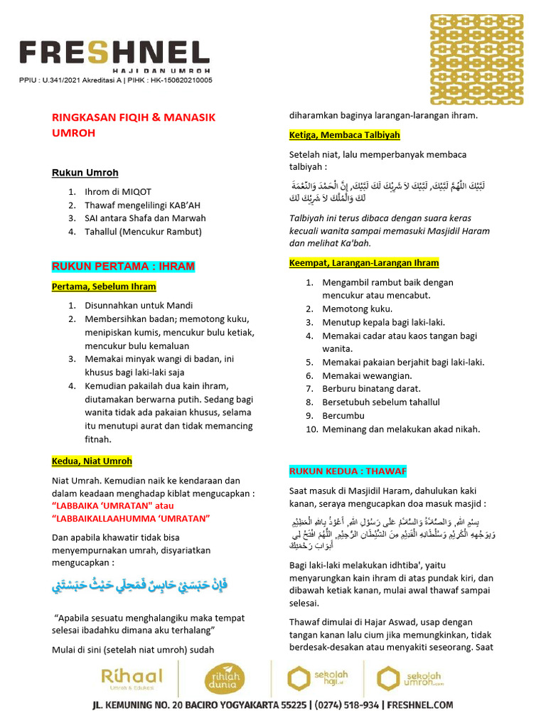 Ringkasan Manasik Umroh-Rev2 | PDF
