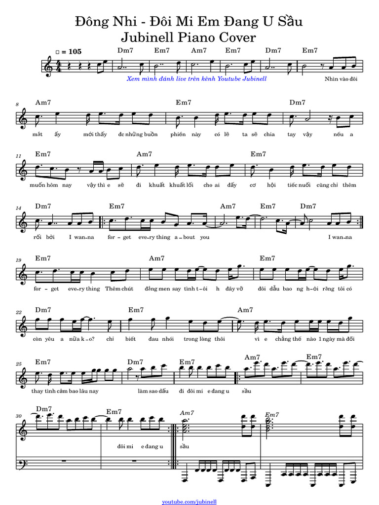 NG Nhi I Mi em Ang U Su Jubinell Sheet Music | PDF