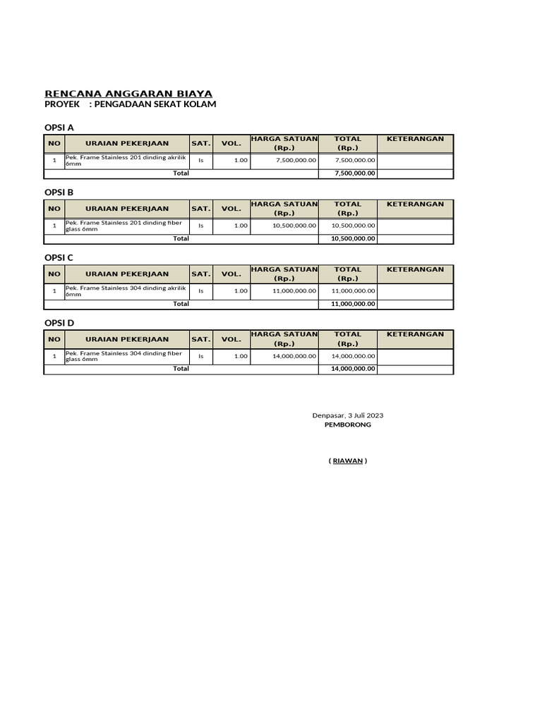 Rab Sekat Kolam | PDF
