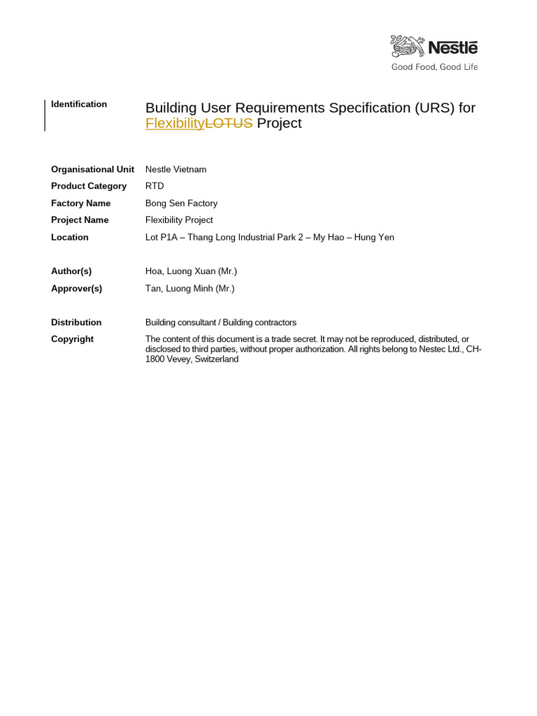 Building URS - Flexibility Project | PDF