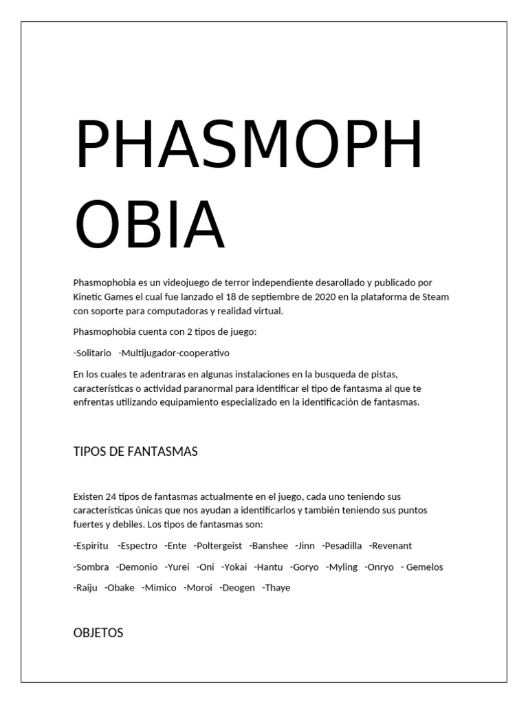 Phasmophobia Final | PDF