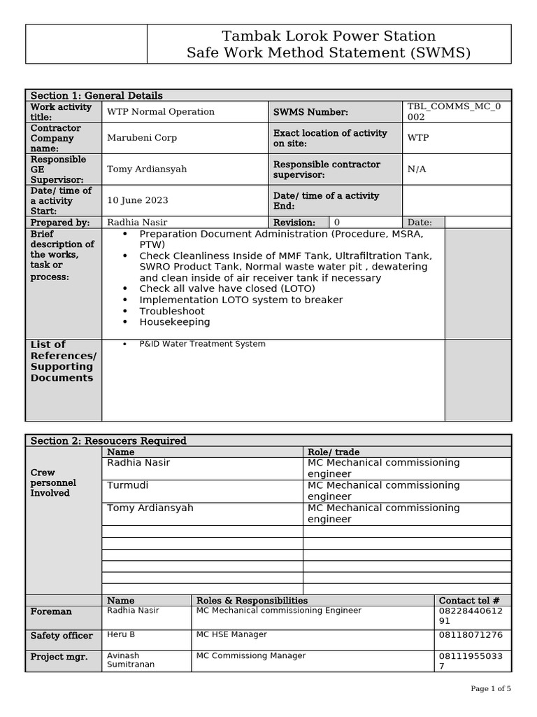 SWMS XFR 30pun10gr001-003 | PDF