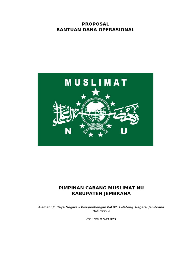 Proposal Bantuan Operasional Muslimat | PDF
