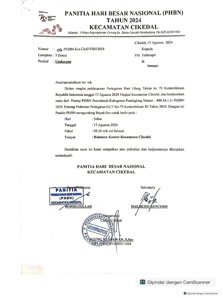 Surat Undangan PHBN | PDF