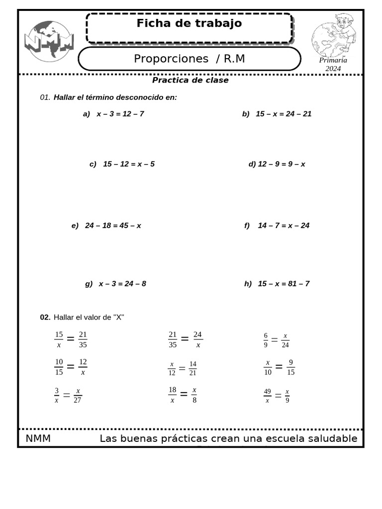 Proporciones 5to - RM | PDF