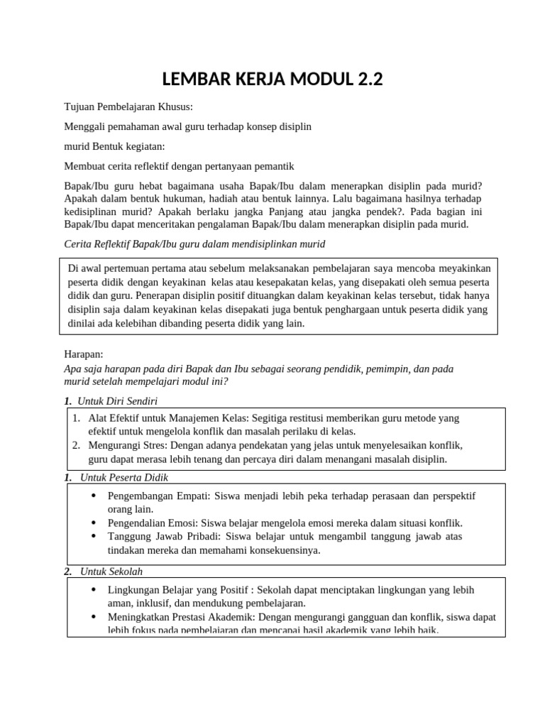 Lembar Kerja Modul 2.2 | PDF