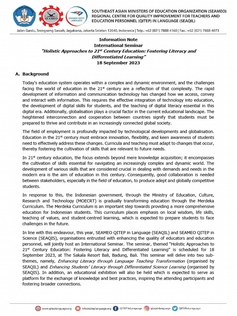 Encl. 2 - Information Note - International Seminar | PDF