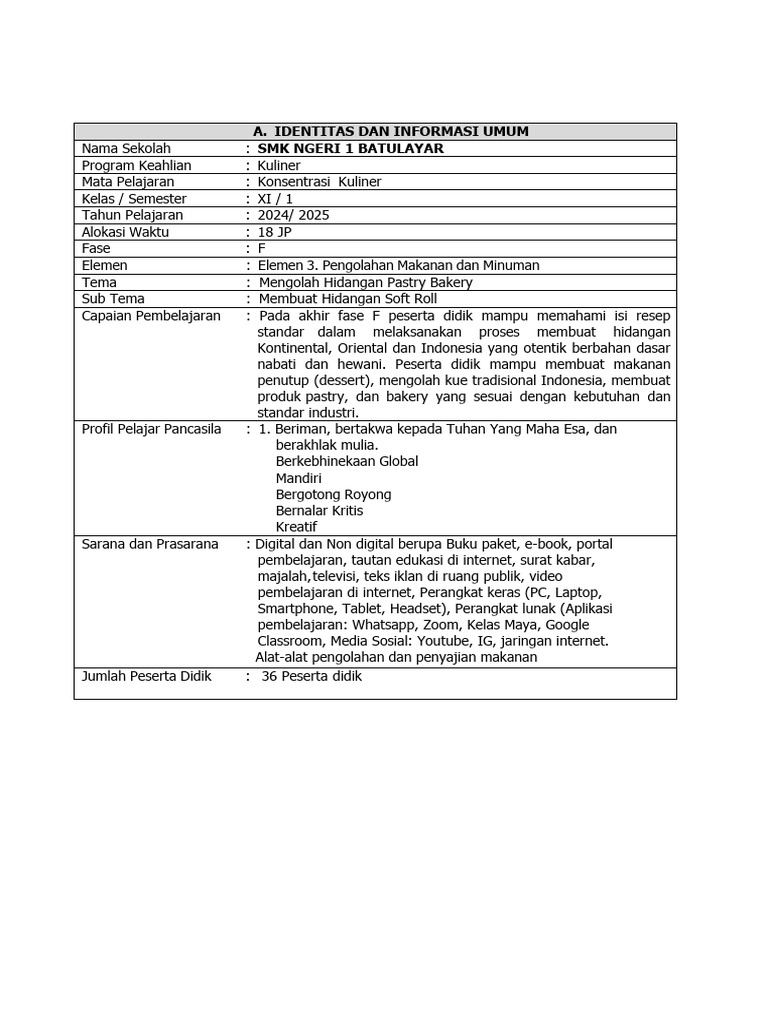 Modul Ajar Soft Roll | PDF