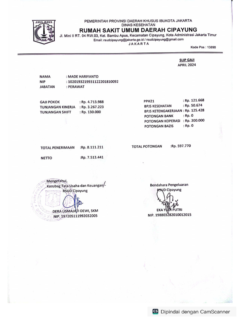 Slip Gaji April | PDF