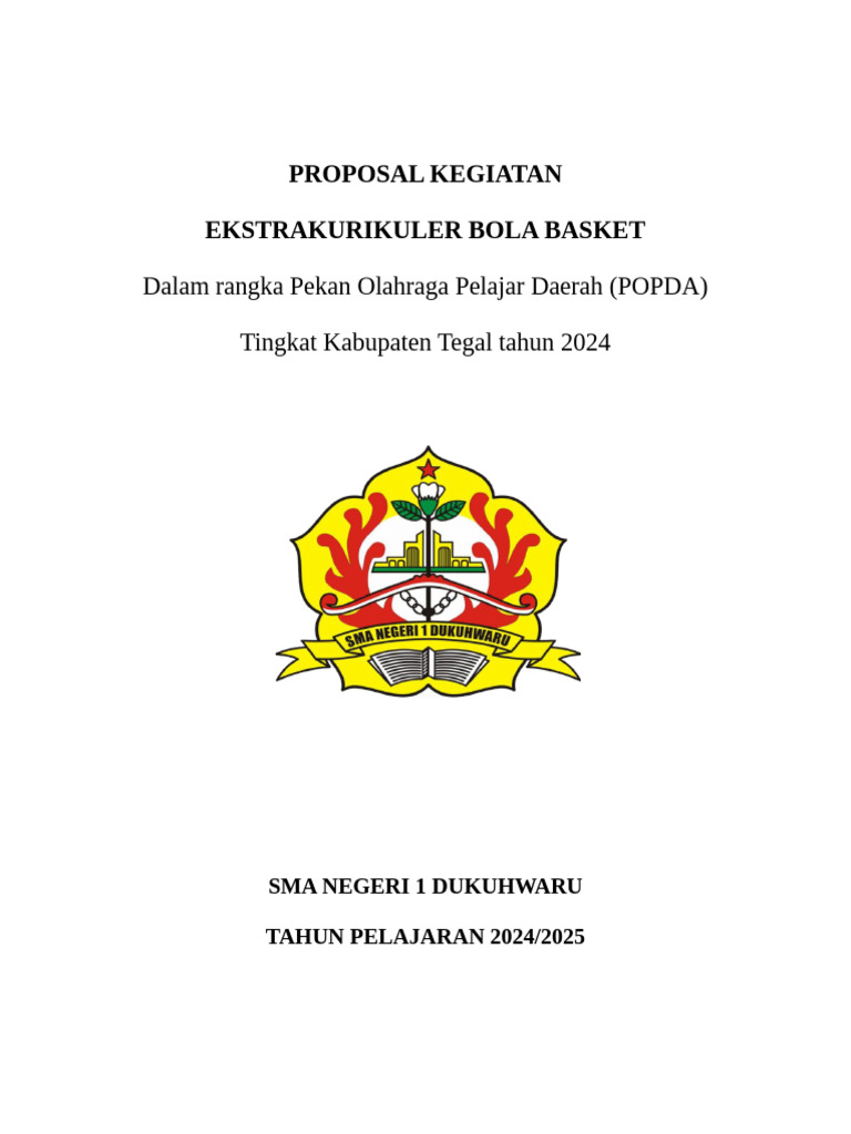 Proposal Ekskul Basket | PDF