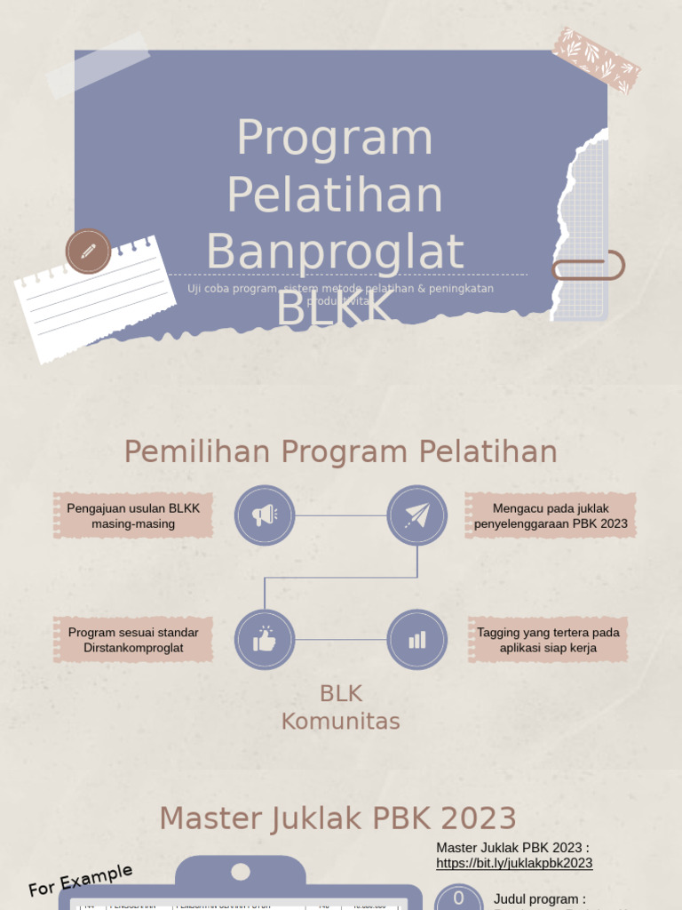 PAPARAN_PROGRAM PELATIHAN BLKK_TA. 2023_v.2 | PDF