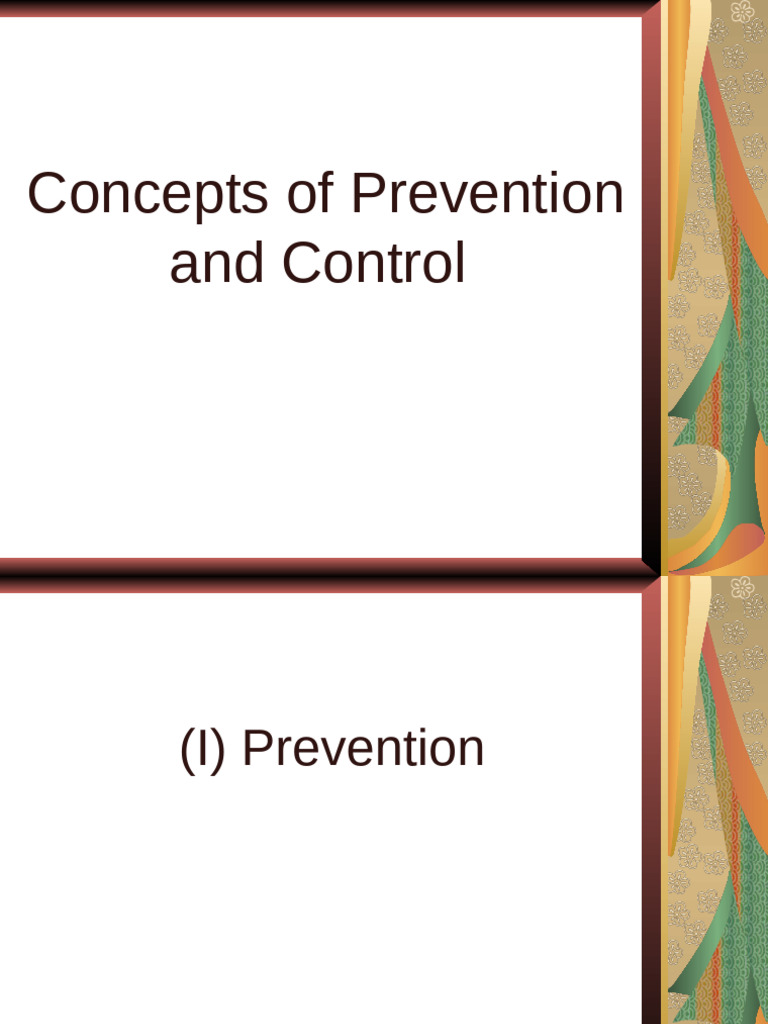 Concepts of Prevention and Control | PDF