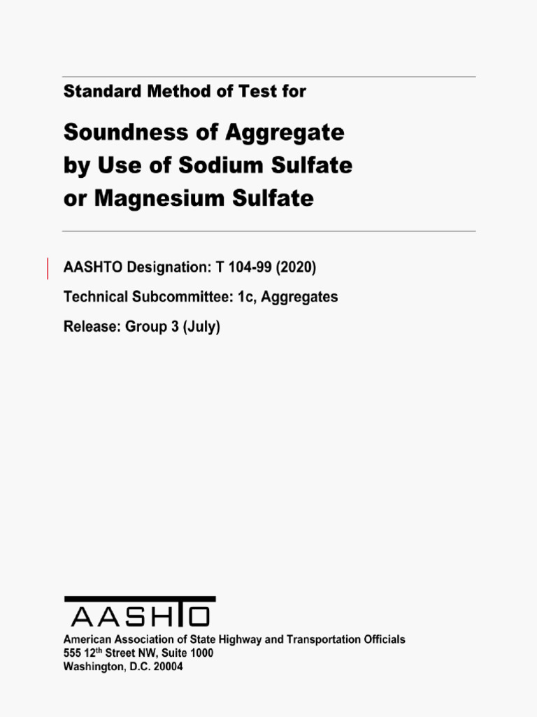 Aashto T104-99 (2020) | PDF