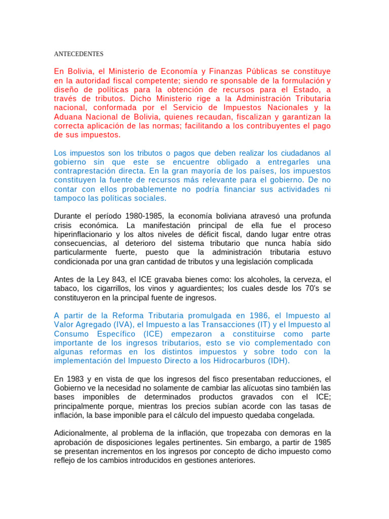 ANTECEDENTES Ice | PDF | Impuestos | Economias