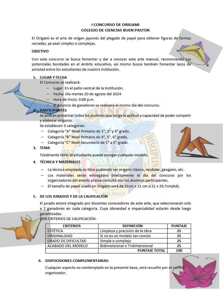 Bases - I Concurso de Origami | PDF