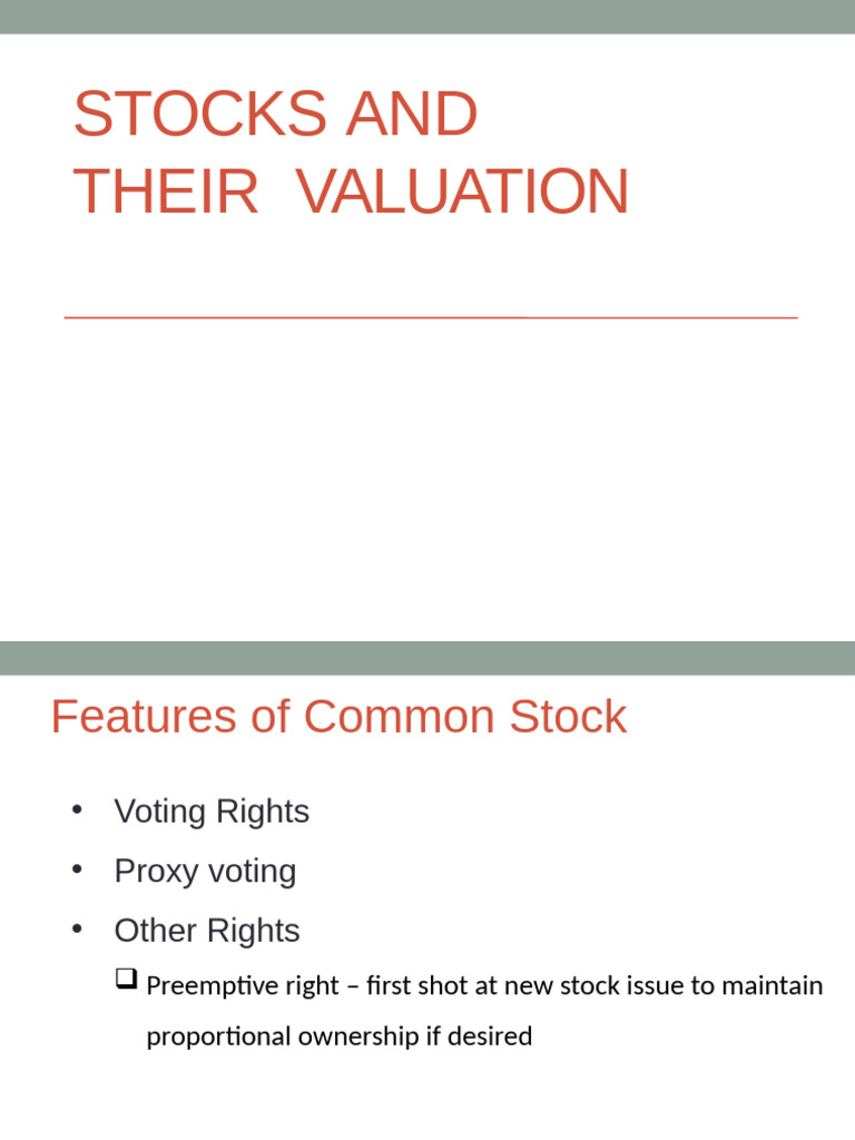 Stocks and Their Valuation | PDF