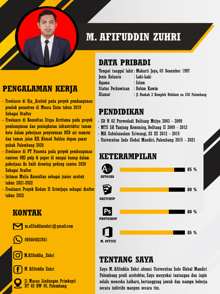 CV Lamaran Kerja Afif | PDF